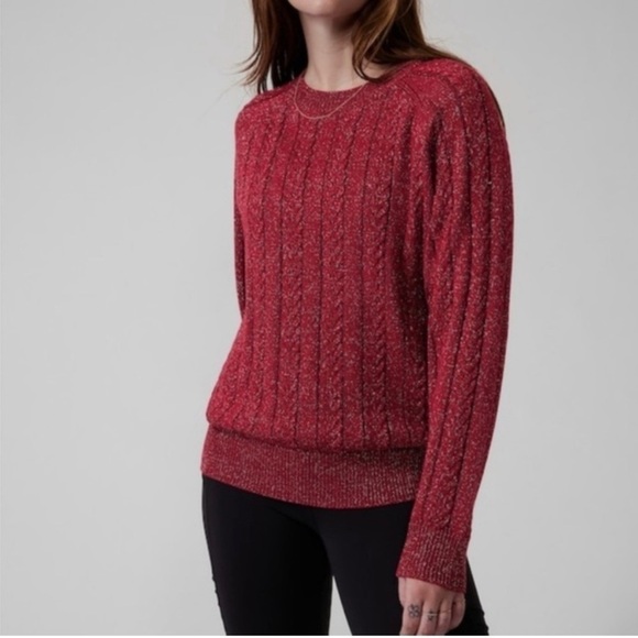 Athleta | Sweaters | Athleta Crossroads Crew Sweater Decadent Red ...
